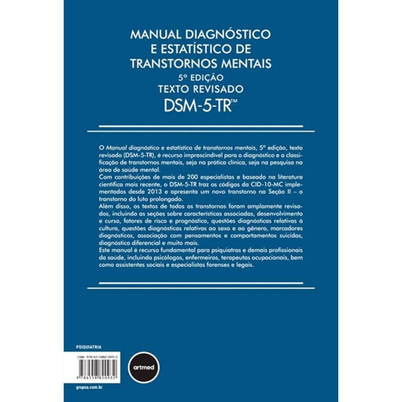 DSM-5-TR - Manual Diagnóstico e Estatístico de Transtornos Mentais | Valor do Conhecimento